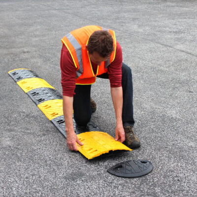 Yellow | Black heavy Duty Rubber Speed Humps Signs For Sale | Highway 1