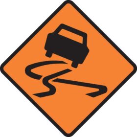Slippery Surface Sign – Level 1 | Highway 1